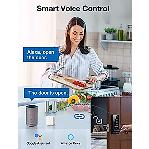 Wi-Fi Smart Lock, Fingerprint Keyless Entry Door Lock with Handle, Smart Lock for Front Door Anti-Peeping, Electronic Digital Keypad Door Lock Works with Alexa, Remotely Control (G2 Gateway Included)