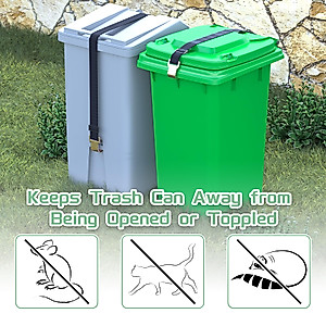 Memrita Trash Can Lid Lock,Outdoor Trash Can Locks Strap,Adjustable Garbage Can Lid Locks,Trash Can Lock for Prevent Rummaging,Locking Trash Can During Strong Wind