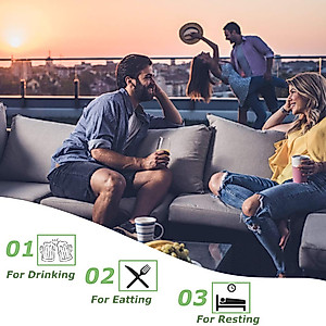 Outdoor 4 Pieces Rattan Chair Sofa Conversation Set Patio Wicker Set with Table Backyard Lawn Porch Garden Poolside Balcony Furniture (Black)