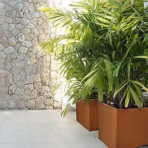 GZGNEEVL Corten Steel Planter Box Metal Square Planters Steel Large Planter Outdoor Tall Plant Durable Antique Detached for Commercial Residential Patio Deck and Backyard 26 Inch