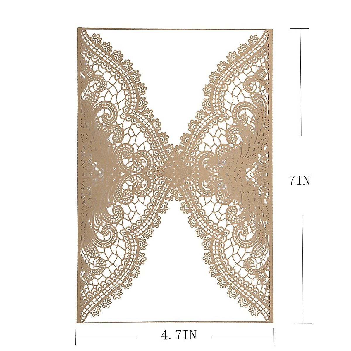 YU FENG 24pcs Vintage Wedding Invitations Cards with Laser Cut lace Flower for Bridal Shower,Engagement,Anniversary or other Event Ideas