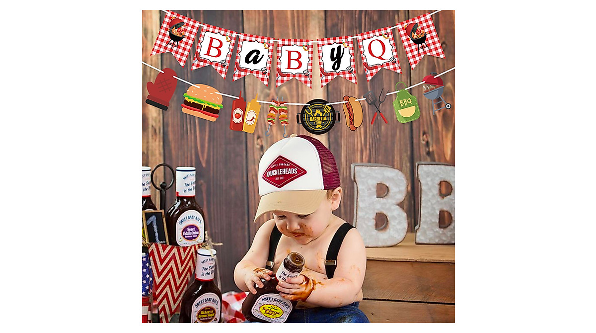 Uniwish Baby Q Banner for Baby Shower & Summer BBQ Decorations