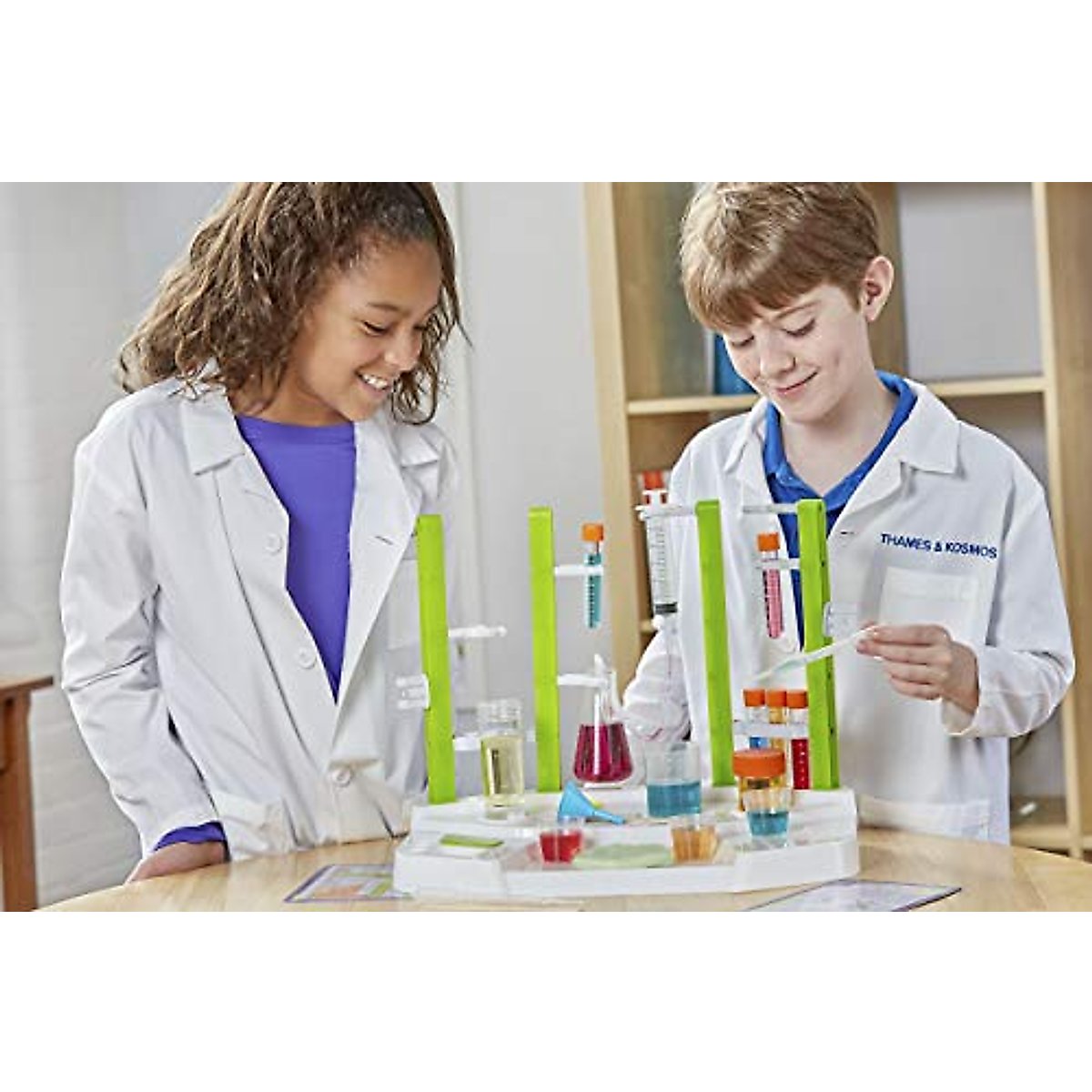 Thames & Kosmos Ooze Labs Chemistry Station Science Experiment Kit, 20 Non-Hazardous Experiments Including Safe Slime, Chromatography, Acids, Bases & More, Multi-color