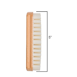 Redecker Rubber Crepe Suede Brush with Waxed Beechwood Handle, Safely Cleans Nubuck Leather, 5-Inches Long