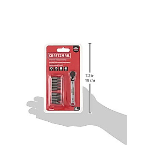 CRAFTSMAN Screwdriver Set, Ratcheting, Multi-bit 10-Piece (CMHT68008)