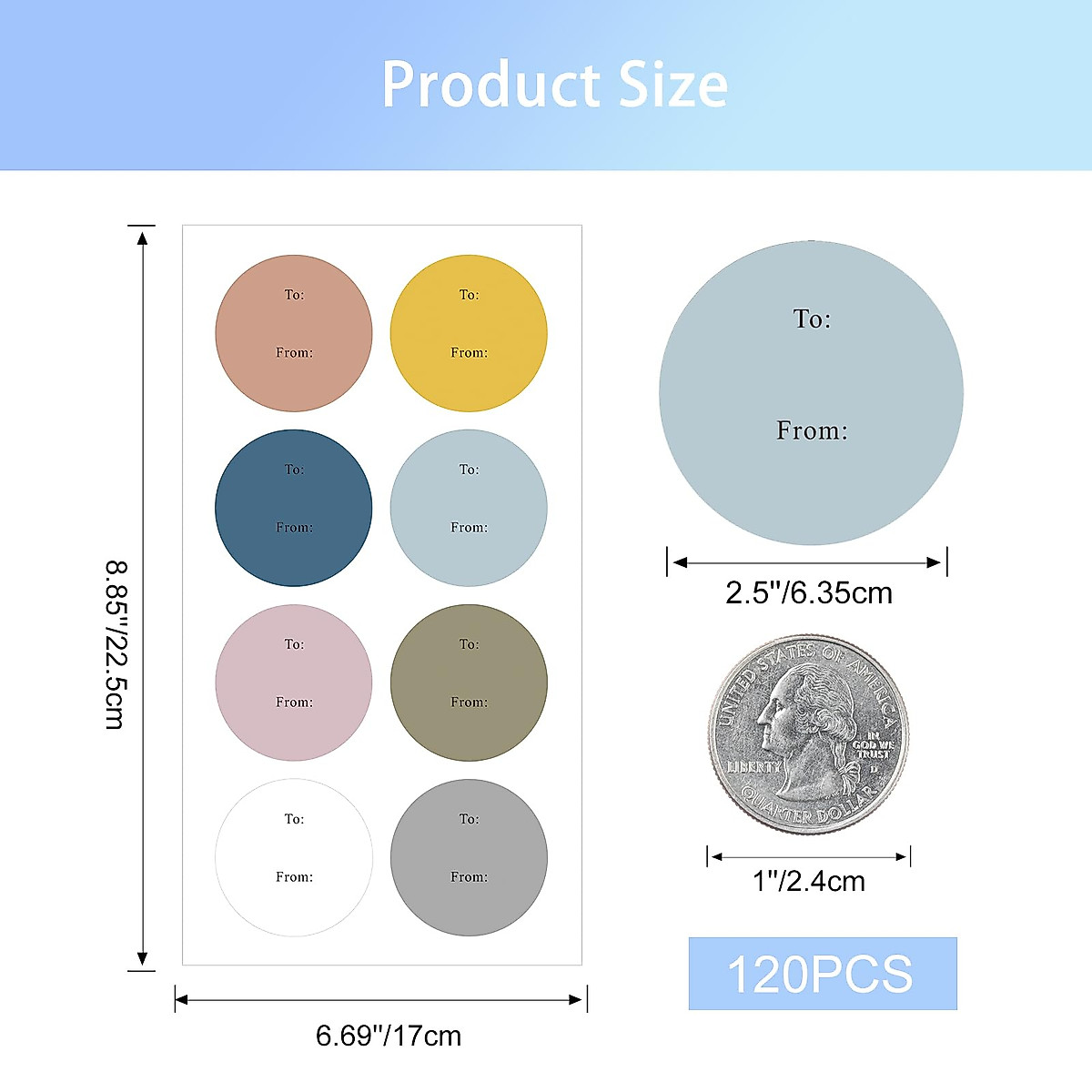 Anwyll to from Tags Stickers,120Pcs 2.5Inch Gift Tags Labels Stickers,Boho to and from Name Tags Stickers,Self-Adhesive Present Labels Stickers for Gift Canning Bag Christmas Birthday Party Wedding