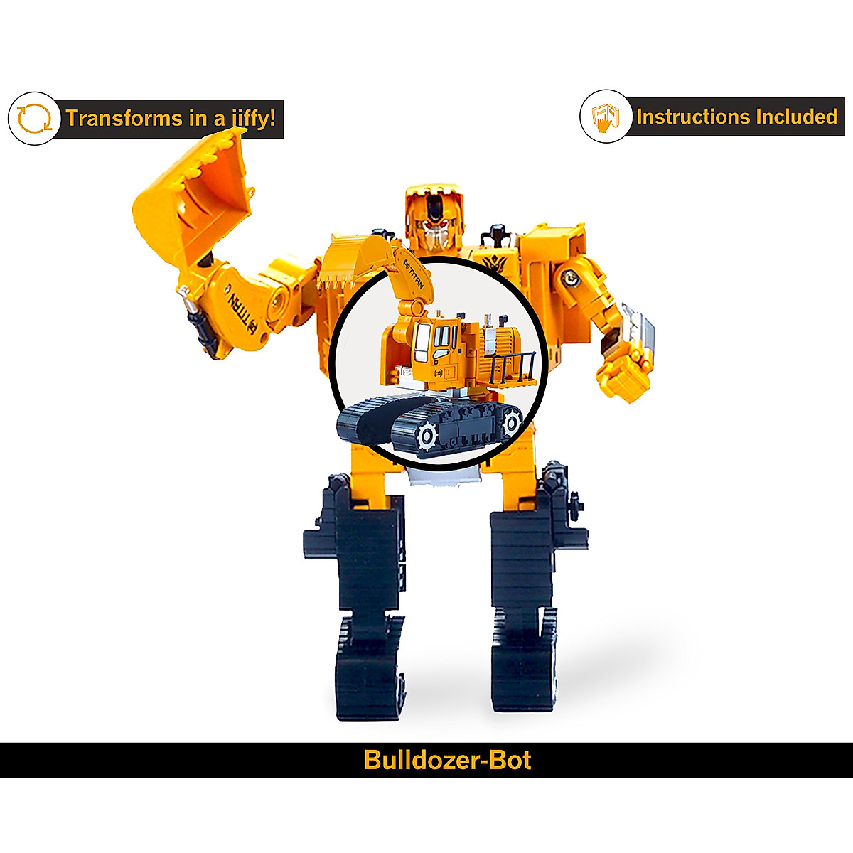 Big Mo's Toys Tractor Robot Construction Set- 5 pcs TransTruck Transforming Tracktors to Robots STEM Action Figures DIY Set- Holiday, Birthday Gift Toys for Kids