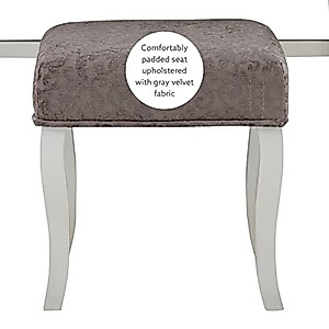 Linon Silver Harper Vanity Set, 32" W x 18" D x 46.75" H