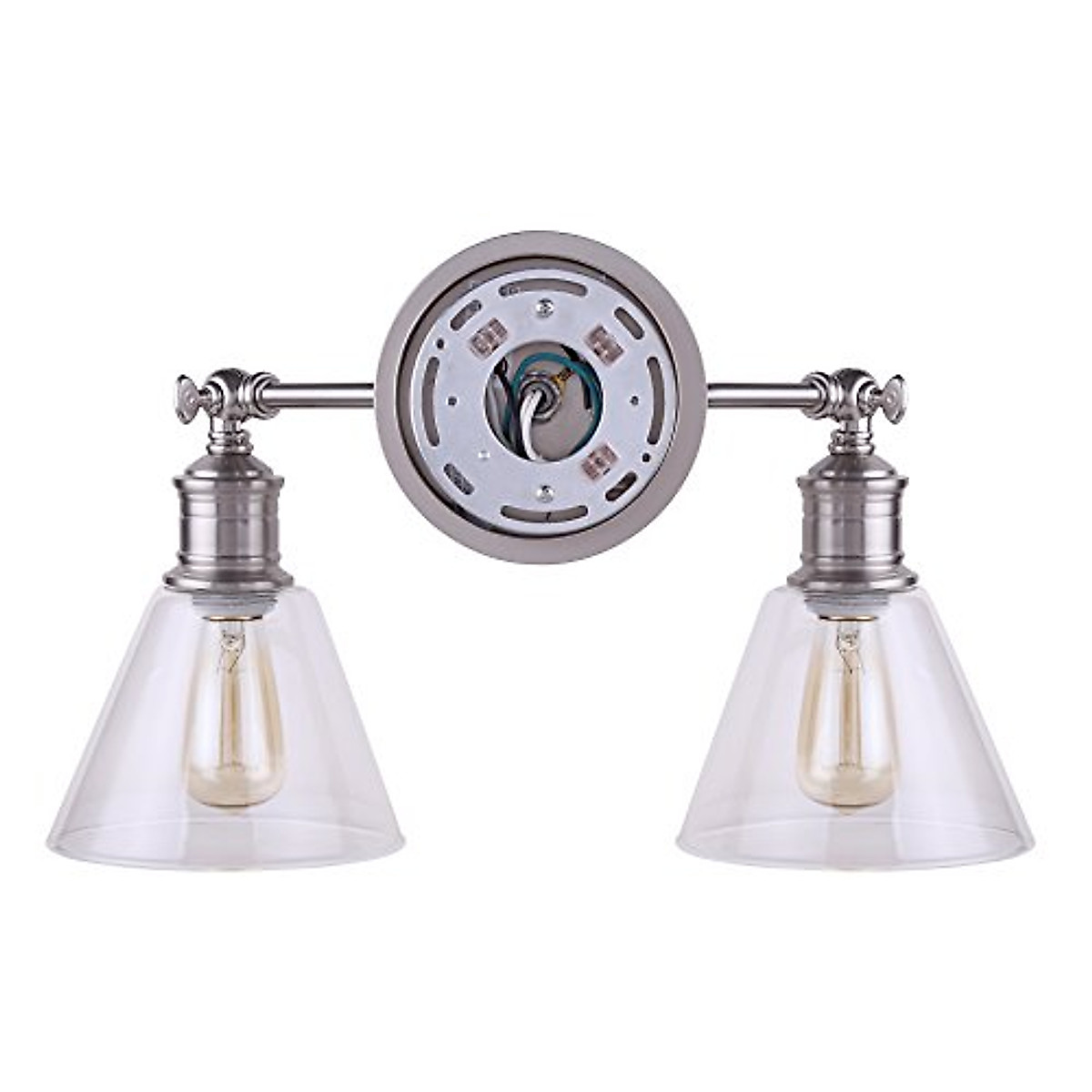 Canarm IVL628A02BN LTD Larken 2 Vanity Light, Brushed Nickel with Clear Glass