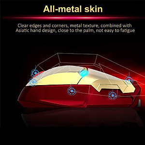 Fitzladd Wireless Mouse Ergonomic 2.4 G Portable Mobile Computer Click Silent Mouse Optical Mice with USB Receiver for Notebook PC Laptop Computer (Gold)