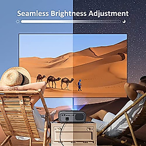 NexiGo PJ40 Movie Projector, 600 ANSI Lumens, Native 1080P, 4K Supported, 300 Inch, Auto Vertical Keystone, Zoomable, 20W Speakers, WiFi, Bluetooth 5.1, Compatible w/TV Stick, iOS, Android (Black)