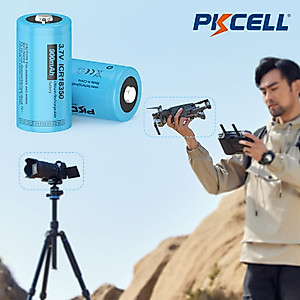 18350 3.7V 900mAh Rechargeable Battery with Button top Battery 2 Pack