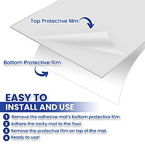 CALPALMY 150 Sheets 24" x 36" Adhesive Mats - Sticky Mat for Laboratories, Homes, Construction Sites, and More - Remove Dust and Dirt from Shoes and Equipment Wheels - White