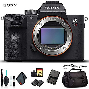 Sony Alpha a7R III Mirrorless Camera ILCE7RM3/B with Bag, 64GB Memory Card, Card Reader, Plus Essential Accessories (Renewed)