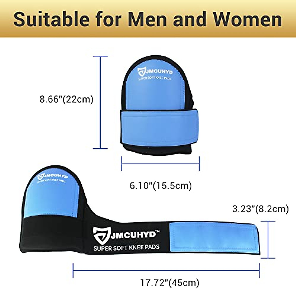 JMCUHYD Work Knee Pads For Men Construction - Soft Foam Leather Knee pad -Waterproof, Comfortable Extra Wide Strap -Anti Slip Knee Supporter Garden, Floor, Roof, Repair Work Kneepads for Adult