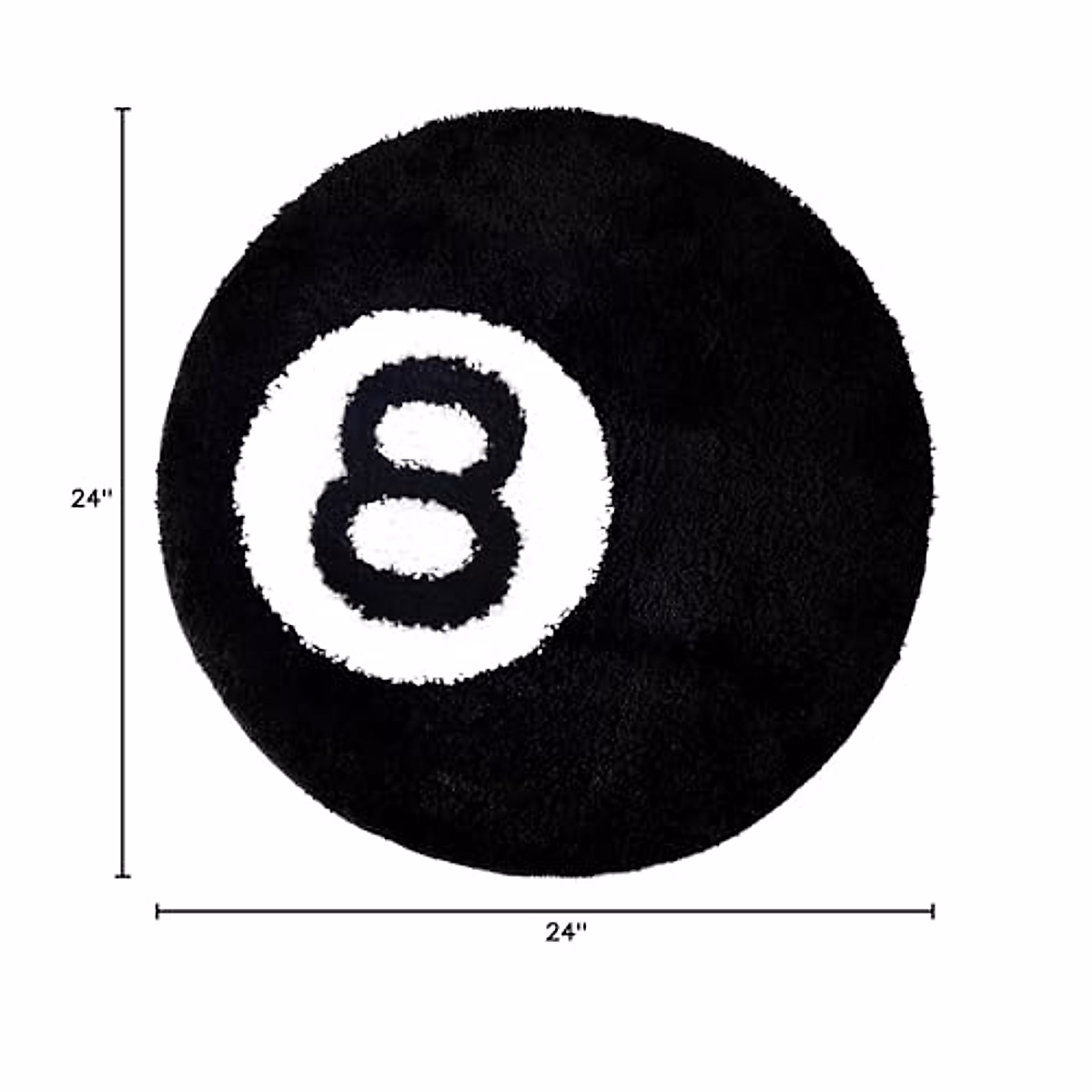 8 Ball Rug - 24 inch Black Round Rug Billiard Pool 8 Ball Carpet, Non-Slip Bath Mat Flocking Floor Area Rug for Living Room Decor, Alt Room Decor Soft Y2K Rug Doormat for Bedroom