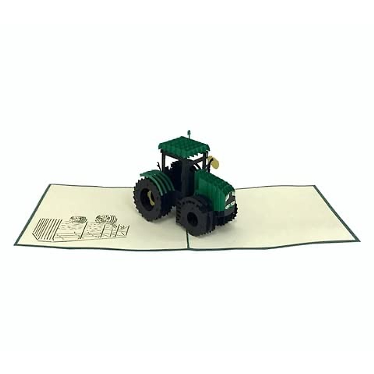 ETA 3D Tractor Pop Up Card, 3D Birthday Vehicles Pop up Card for Grandpa Father Dad Husband Son Friend, 3d Pop Up Card for Father Day, H12