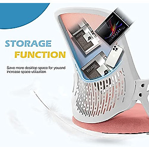 Ergonomic Office Chair - Home Desk Mesh Chair with Fixed Armrest, Executive Computer Chair with Soft Foam Seat Cushion and Lumbar Support, Pink