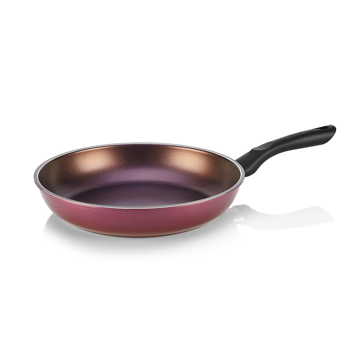 TeChef - Color Pan 12" Frying Pan with Glass Lid, Coated with DuPont Teflon® Select - Colour Collection/Non-Stick Coating (PFOA Free) / (Aubergine Purple)