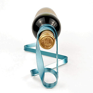 1pc Iron Decoration Rack Suspension Holder Decorative Home Bracket Floating Bottle for Ribbon Wine Novelty Suspended Office Rope Stand Table Silk Sky-blue