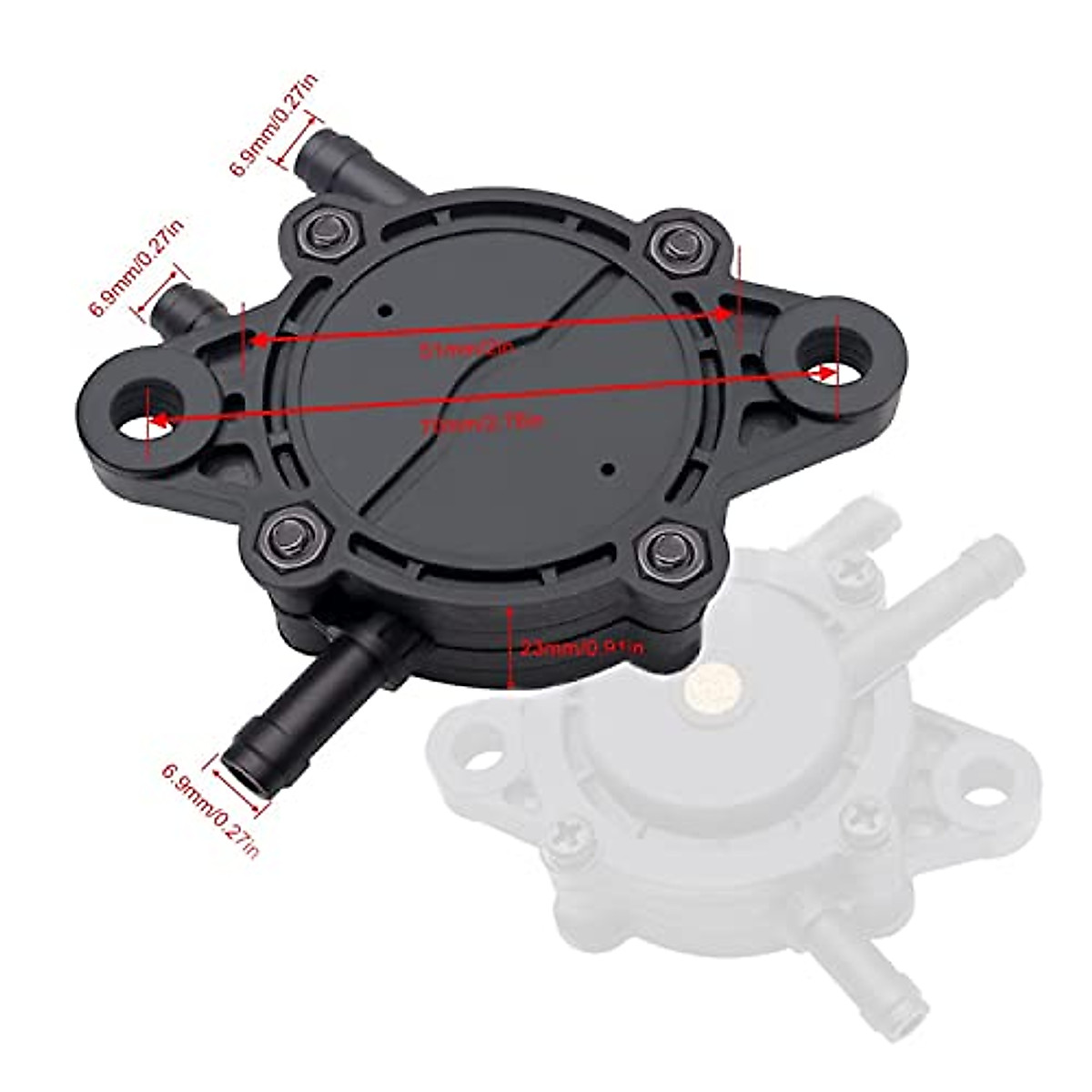 Taiss 491922 808656 Fuel Pump ,With AM116304 Fuel Filter +Line 2/5" (11mm) ID Hose Clamps+1/4"(6mm)Fuel Line Hose +Fuel Shut Off Valve, Suitable For Garden Lawn Mower Tractors