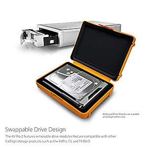 CalDigit AV Pro 2 Storage Hub USB C 5Gb/s External Drive - Charge up to 30W, 2016 MacBook, MacBook Pro, Thunderbolt 3 PC Compatible (6TB)