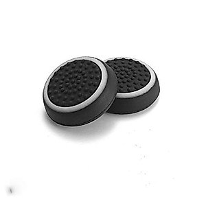 Silicone Analog Thumb Grip Stick Cap Cover Joystick Cap Thumbstick Cover for Switch NS NX JoyCon Controller (Black -White.)