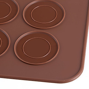 Oumefar Macaroons Baking Mat,48 Cavities Silicone Sheet Mat Silicone Baking Mats for Macaroon Cookies Pastry DIY Bakeware Decorating Tools Bakingmat