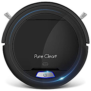SereneLife Pure Clean Robot Vacuum Cleaner - Upgraded Lithium Battery 90 Min Run Time - Automatic Bot Self Detects Stairs Pet Hair Allergies Friendly Robotic Home Cleaning for Carpet Hardwood Floor