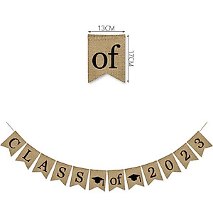 SWYOUN Class of 2023 Burlap Graduation Party Banner Classroom Grad Decoration Supplies