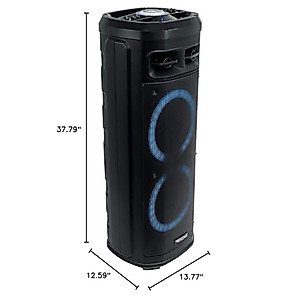 Rockville Go Party ZR10 Dual 10" Portable Wireless LED Bluetooth Speaker+UHF Mic