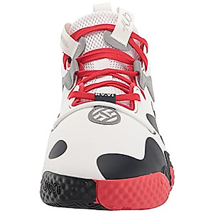 adidas Unisex Harden Vol. 6 Basketball Shoe, White/Vivid Red/Ink, 12 US Men