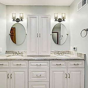 SEABLE Bathroom Vanity Light Brushed Nickel 2 Light Bathroom Light Fixtures with Clear Glass Shade Modern Wall Sconces Bathroom Lights Over Mirror UL Listed