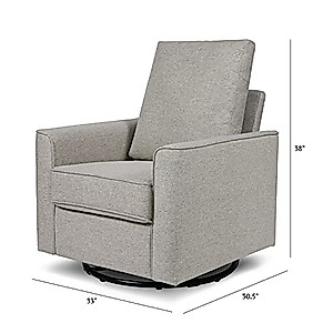 Namesake Alden Swivel Glider in Performace Grey Eco-Weave, Water Repellent & Stain Resistant, Greenguard Gold & CertiPUR-US Certified
