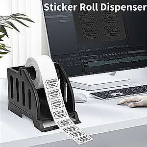 GUERMOK Thermal Label Holder for Rolls & Fan-Fold, Fragile Shipping Label, Label Stand Desktop Printer Holder-Home Office Accessory-Sticker Dispenser for Holographic Vinyl (Black), 9 inches
