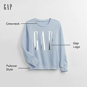 GAP womens Logo Crew Hooded Sweatshirt, White000, Large US