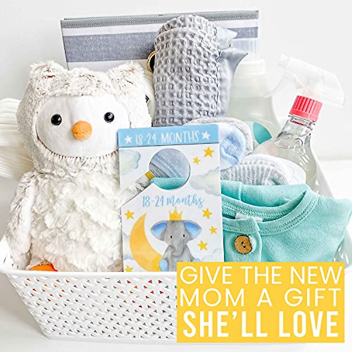 6 Baby Closet Size Dividers Boy - Elephant Baby Closet Dividers by Month, Baby Closet Organizer for Nursery Organization, Baby Essentials for Newborn Essentials Baby Boy, Nursery Closet Dividers Boy