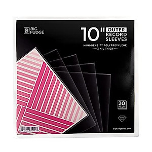 BIG FUDGE 20 Pack Vinyl Record Outer Sleeves 10" LP | Durable & Wrinkle-Free | Crystal Clear & Made from High-Density Polypropylene | 3 mm Thick | Fits Most Gatefolds and Double LPs