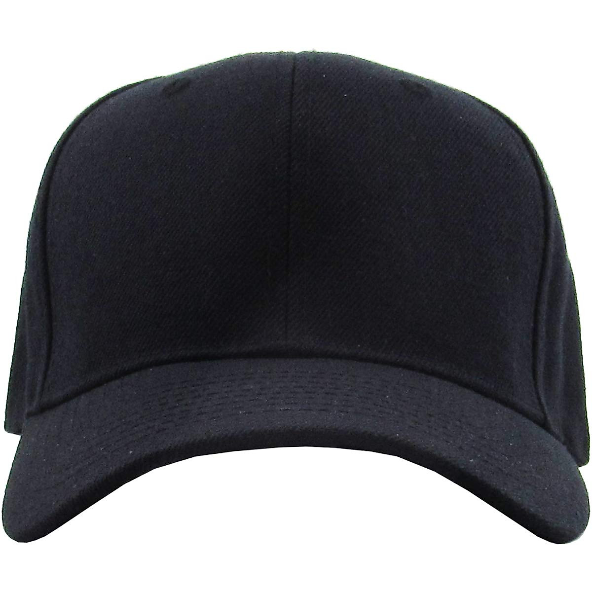 KBY-Fitted BLK (7 5/8) Plain Blank Curved Brim Fitted Baseball Cap Hat Unisex