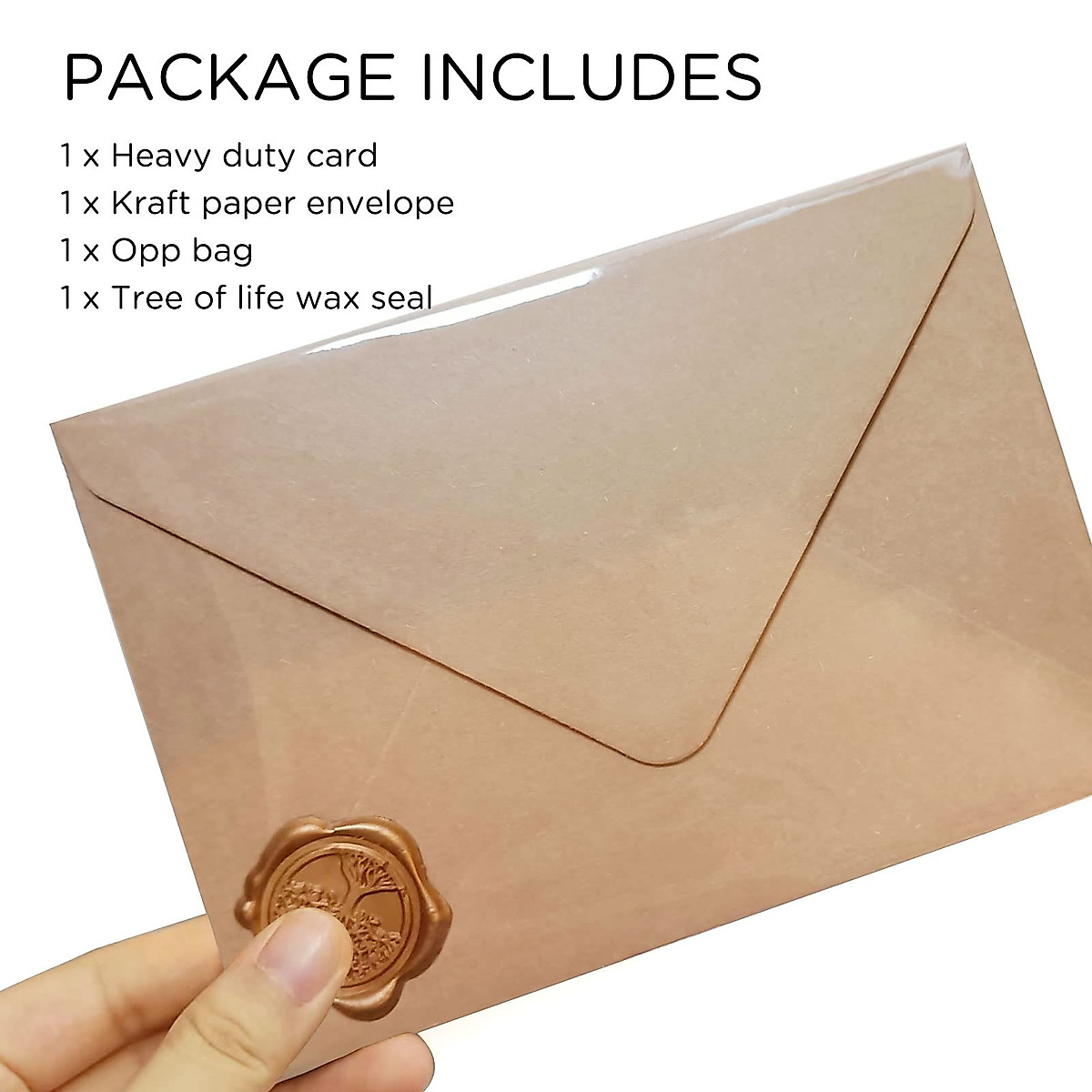 Joyfulmap Wedding Card to Officiant, Wedding Card with Kraft envelope and wax seal, Thank You for Marrying Us, Thank You Card for Priest, Minister, Judge, Pastor