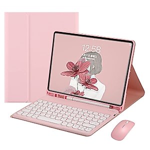 YEEHi iPad 10th Generation 10.9" 2022 Keyboard Case with Mouse Color Keyboard Retro Round Key Caps Cute Candy Colors Detachable Keyboard iPad 10th Gen 10.9 Cover (Pink)