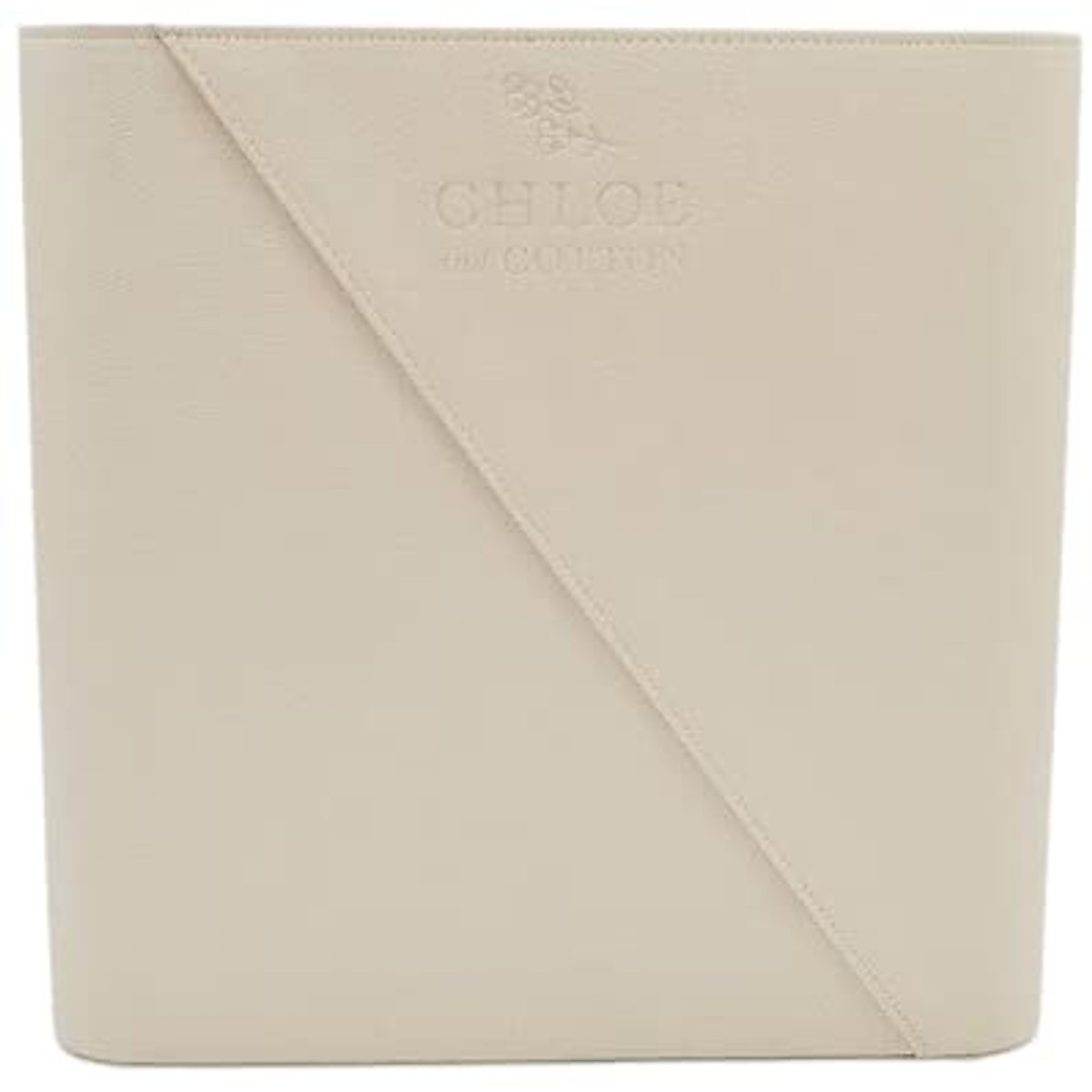 Chloe and Cotton Vegan Leather Storage Bin | Living Room Storage Container | Sturdy Basket with Handles | Decorative Bin for Shelves, Bookcases & Cubbies | Beige