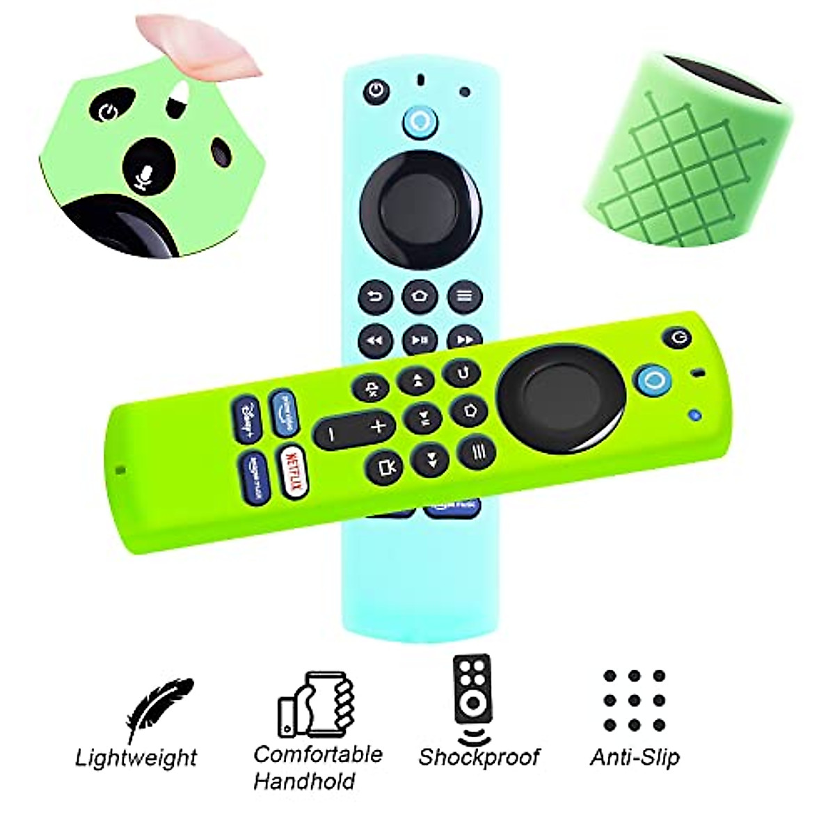 Firestick Remote Cover Glow in The Dark - TV Stick 4k Remote Cover 3rd Gen, Firestick Remote Case Anti Slip Silicone Sleeve (Blue)