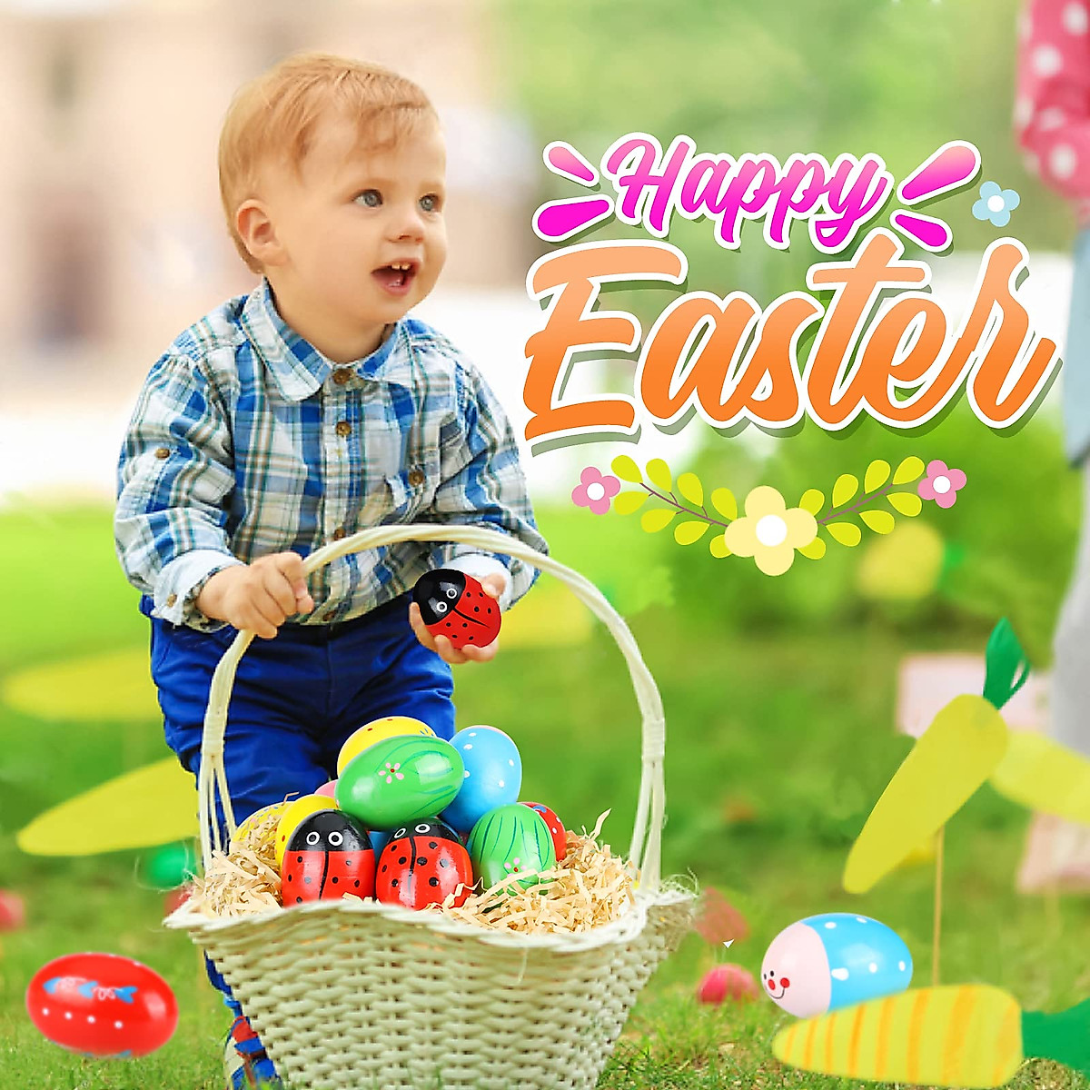 VAPCUFF Toys for 3 4 5 6 Year Old Kids, Wooden Maracas Musical Easter Eggs Easter Basket Stuffers for Toddlers Birthday for Toddlers Easter Gifts for Baby Easter Baskets for Girls Boys