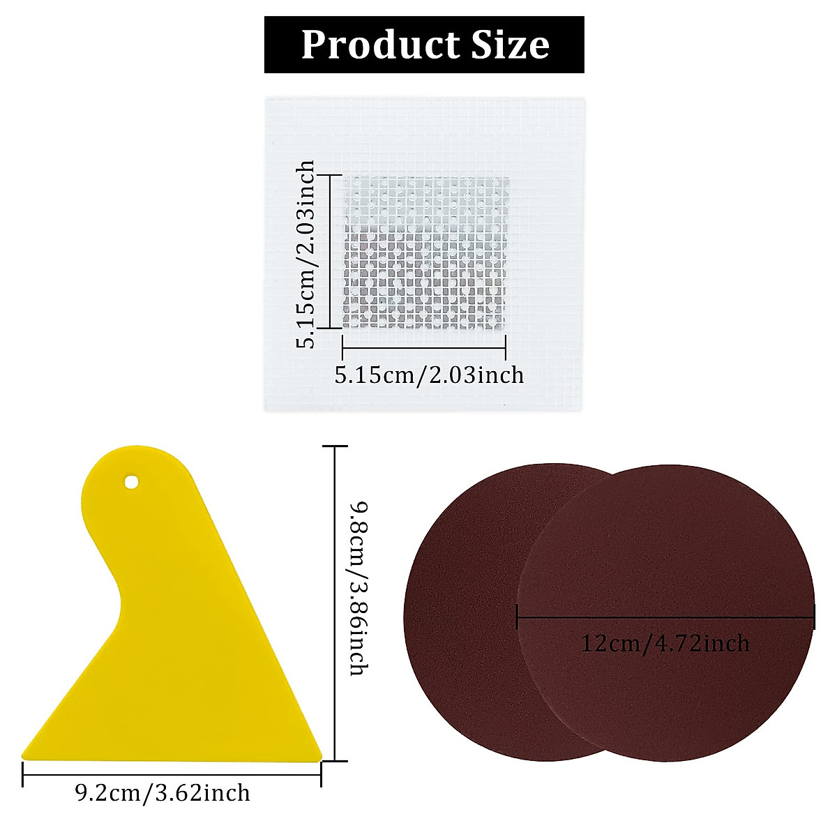 13 Pack Drywall Repair Kit, 2 Inch Drywall Repair Kit Dry Wall Patch Kits, Hole Repair Patch for Ceilings Dry Wall, Comes with Scraper and Sandpapers