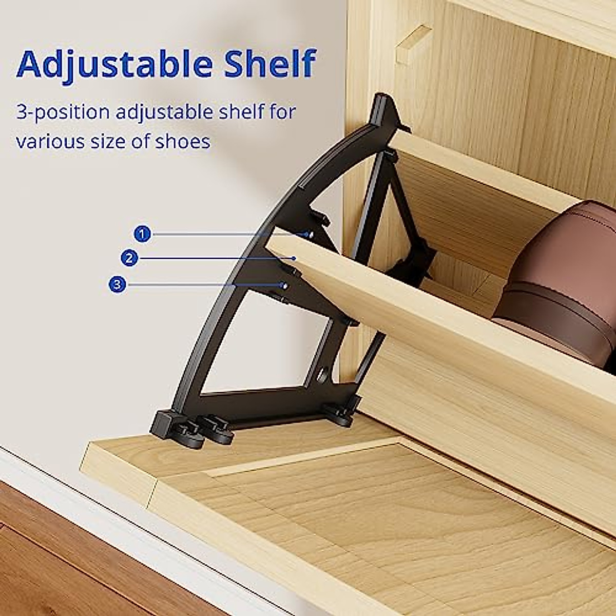 Cozy Castle Rattan Narrow Shoe Cabinet with 3 FILP Drawers, Freestanding Shoe Storage Organizer, Modern Shoe Organizer Cabinet for Entryway, Oak