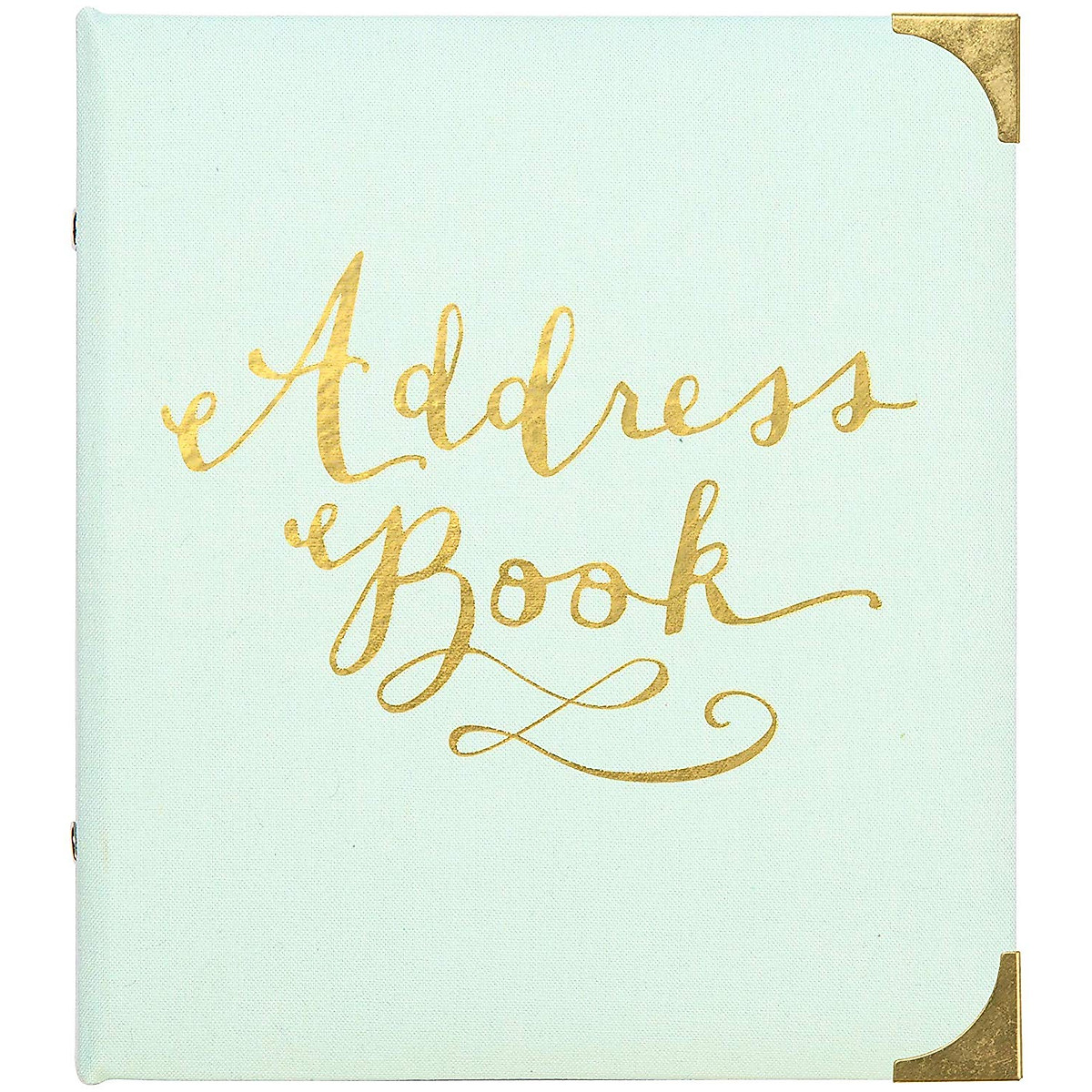 C.R. Gibson Mint Green and Gold Refillable 6-Ring 2019 Address Book, 440 Entries, 6.5" W x 7.25" L