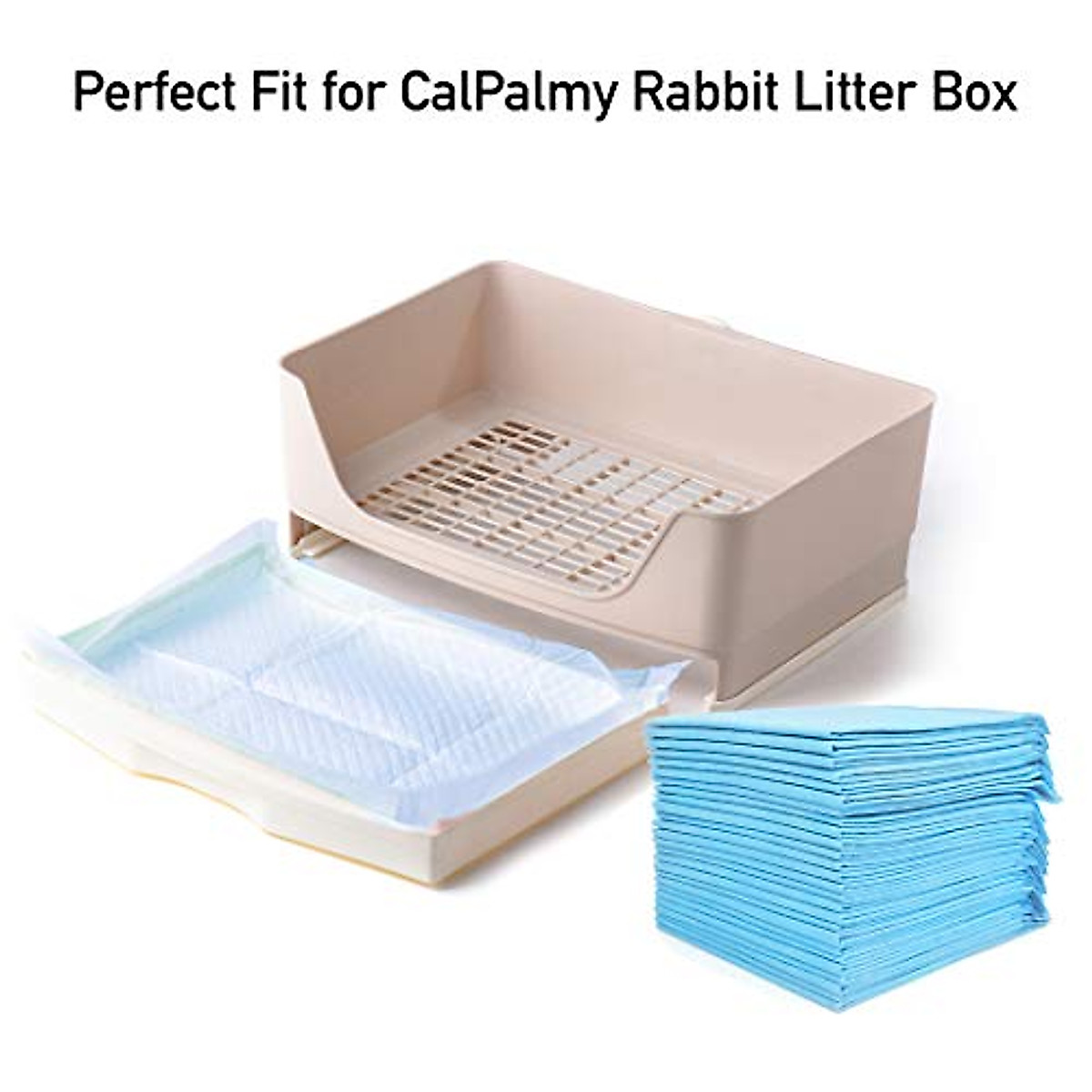 CALPALMY (100 Pads) Ultra Absorbency Pet Toilet Training Pads 18" x 13" Moisture Locking Technology Turns Liquid into Gel - Perfect for Rabbits and Guinea Pigs