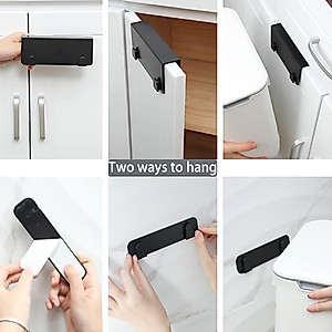 2.4 Gallon Hanging Trash Can with Lid for Kitchen Cabinet Door or Under Sink, Kitchen Wall Mounted Compost Bin, Small Garbage Can for Countertop, Bathroom