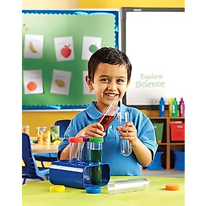 Learning Resources Primary Science Jumbo Test Tubes with Stand, Set of 6 Tubes, Ages 3+,Multi-color
